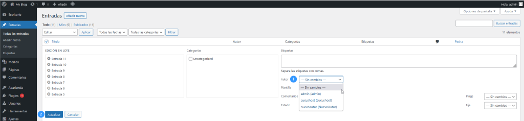 Cómo cambiar el autor en WordPress | Ayuda LucusHost