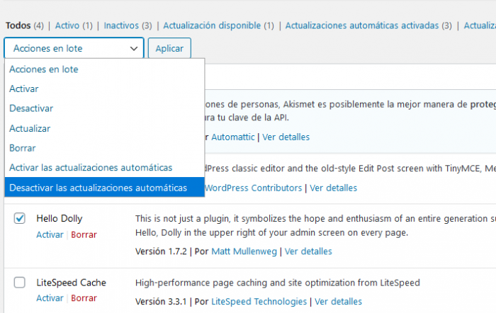 Desactivar las actualizaciones automáticas en WordPress | Blog de LucusHost