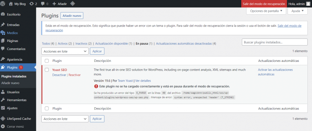 Qué es el modo recuperación de WordPress y cómo usarlo paso a paso ...