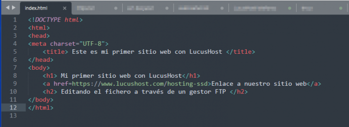 Archivo index.html: qué es y cómo crearlo | Blog de LucusHost